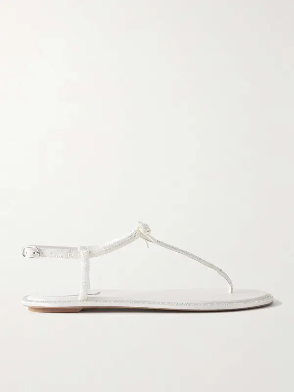 Rene Caovilla Caterina Leather Sandals - White