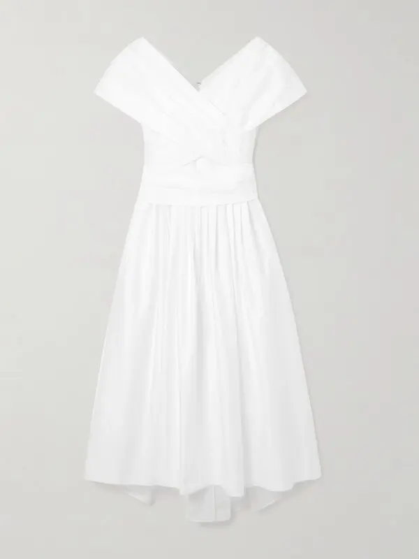 Adam Lippes Wrap-effect Cotton-poplin Midi Dress