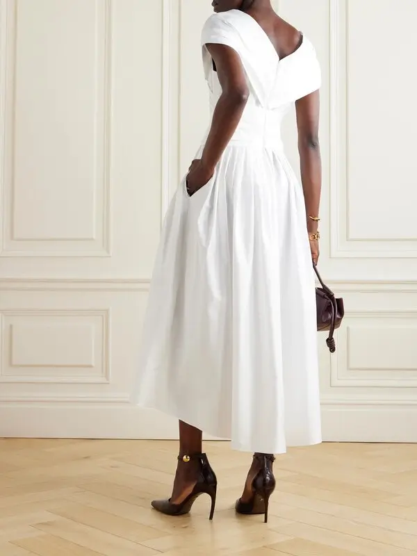 Adam Lippes Wrap-effect Cotton-poplin Midi Dress
