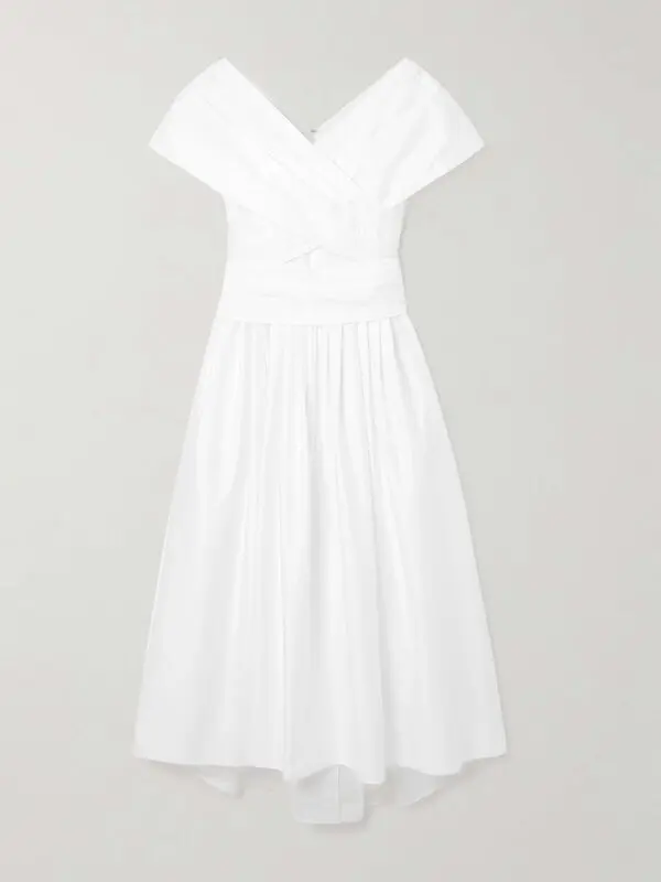 Adam Lippes Wrap-effect Cotton-poplin Midi Dress