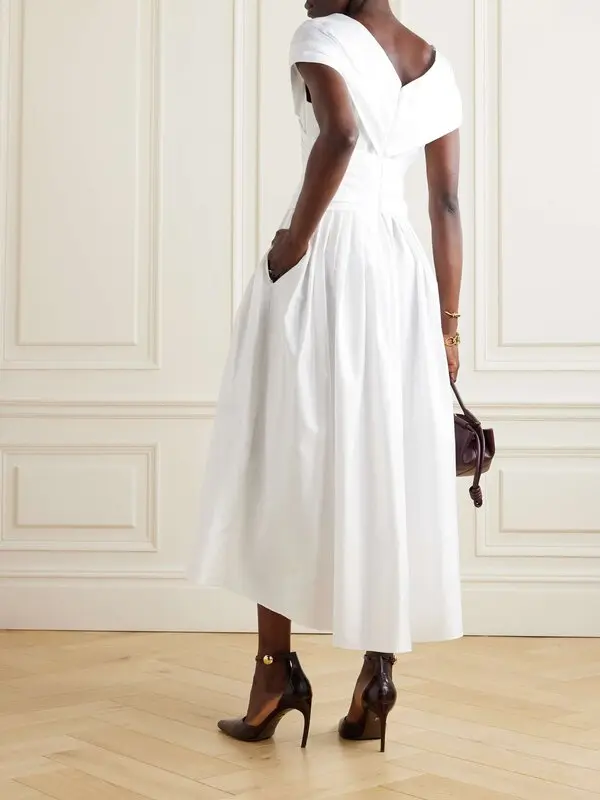 Adam Lippes Wrap-effect Cotton-poplin Midi Dress