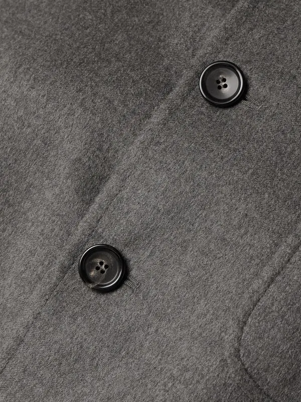 Loro Piana Leather-trimmed Cashmere Jacket - Gray