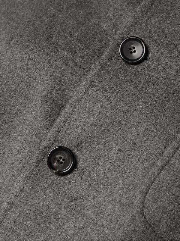 Loro Piana Leather-trimmed Cashmere Jacket - Gray