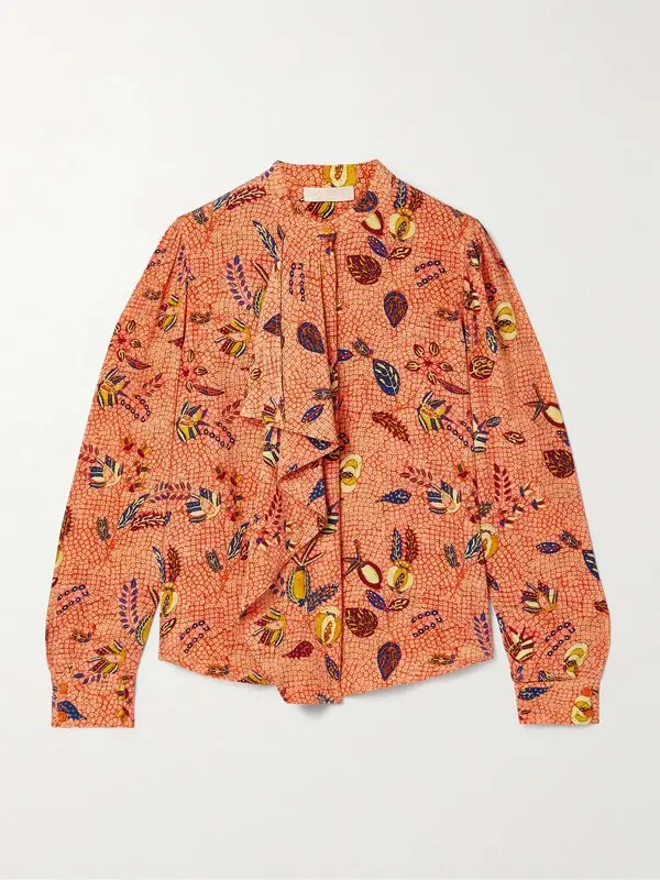 Ulla Johnson Ashlyn Ruffled Printed Blouse