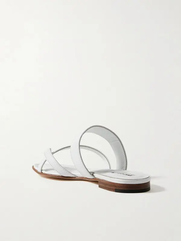 Manolo Blahnik Susa Leather Sandals - White