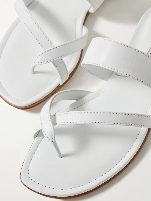 Manolo Blahnik Susa Leather Sandals - White