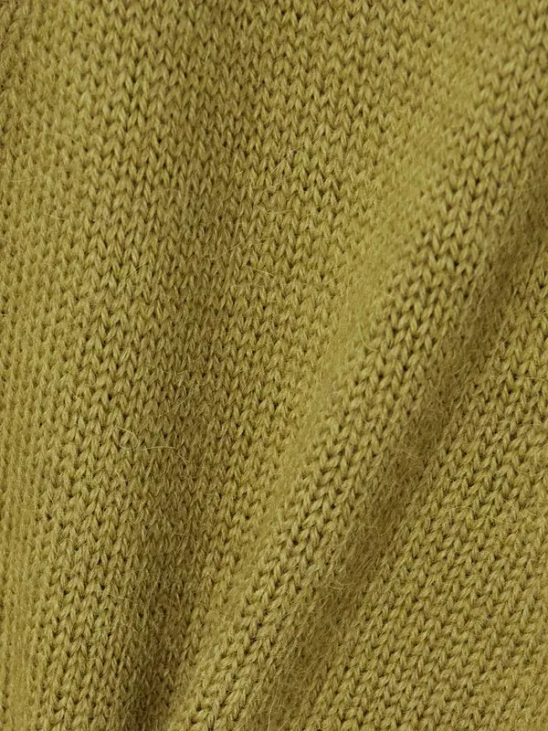 Loewe Paneled Checked Silk Blend-trimmed Knitted Sweater