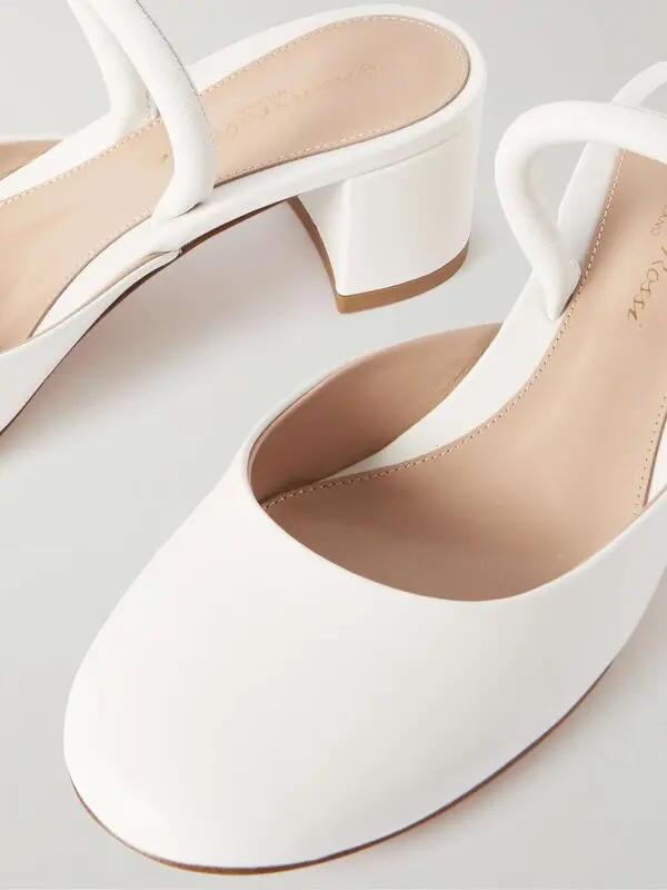 GIANVITO ROSSI 45 Leather Pumps - White