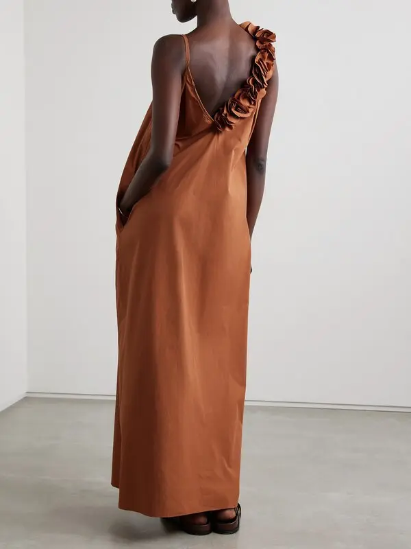 KIKA VARGAS Net Sustain Linda Appliquéd Maxi Dress