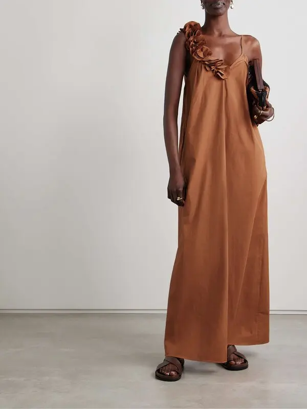 KIKA VARGAS Net Sustain Linda Appliquéd Maxi Dress