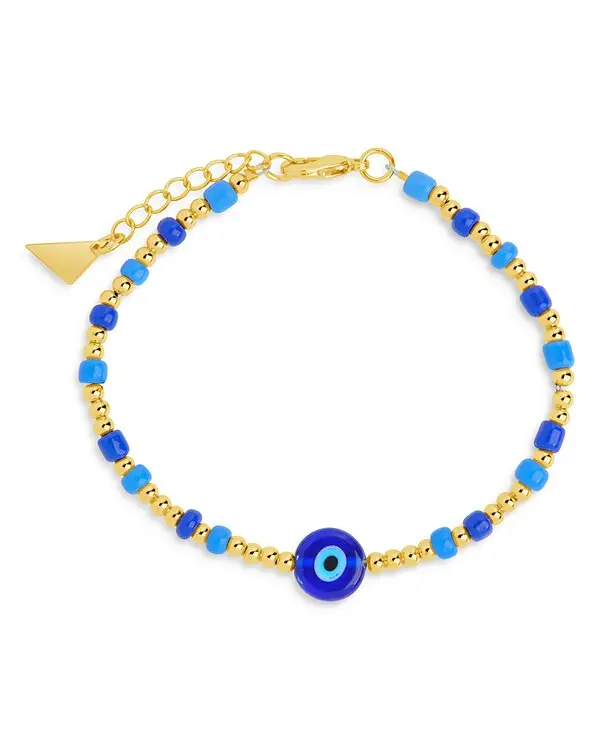 Sterling Forever Sybil Beaded Bracelet - Gold/blue