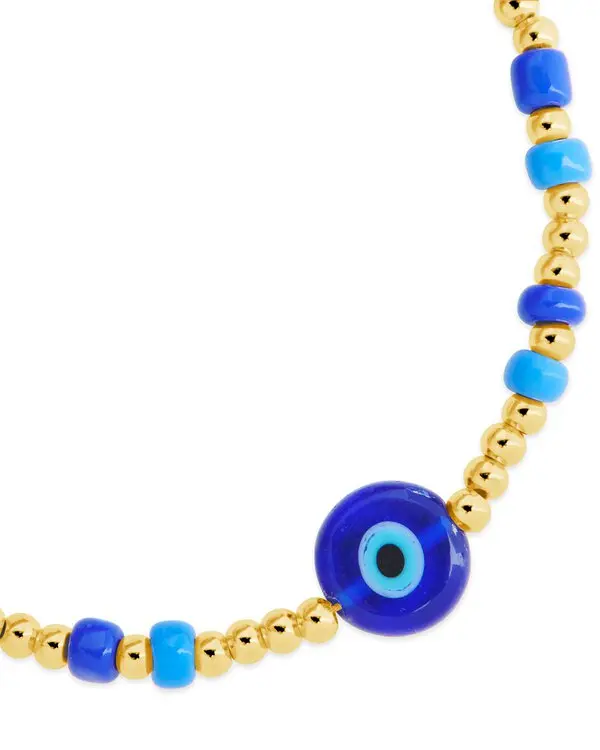 Sterling Forever Sybil Beaded Bracelet - Gold/blue