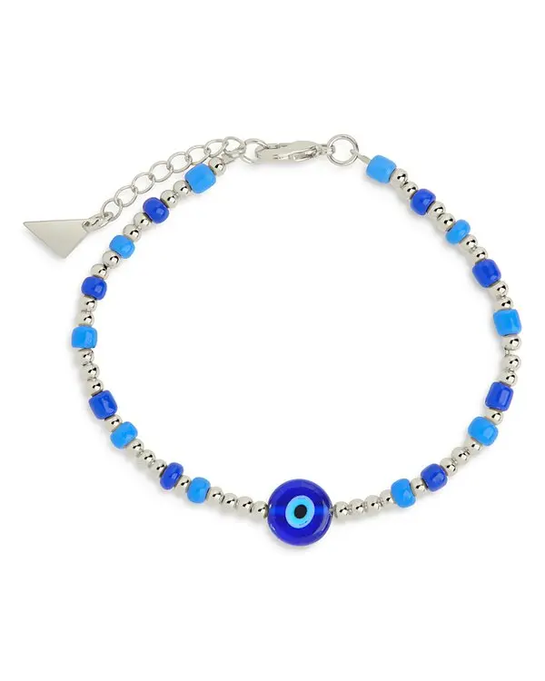 Sterling Forever Sybil Beaded Bracelet - Silver/blue