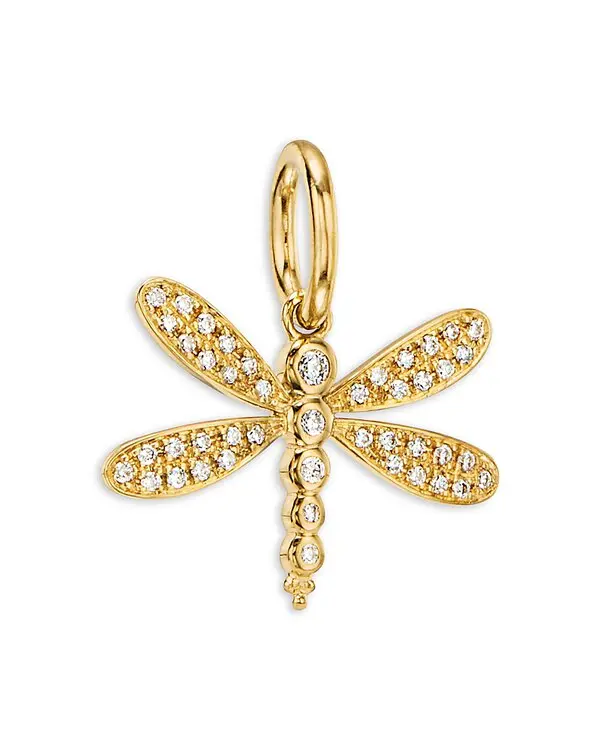 Temple St. Clair 18k Yellow Diamond Dragonfly Pendant - Gold