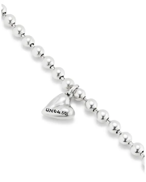 UNODE50 Sterling-plated Beaded Bracelet With Heart Charm