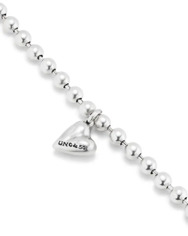 UNODE50 Plated Beaded Bracelet With Heart Charm