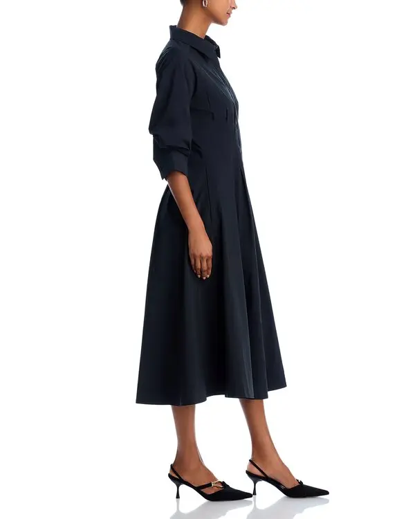 Simkhai Jazz Poplin Pintuck Midi Dress - Black