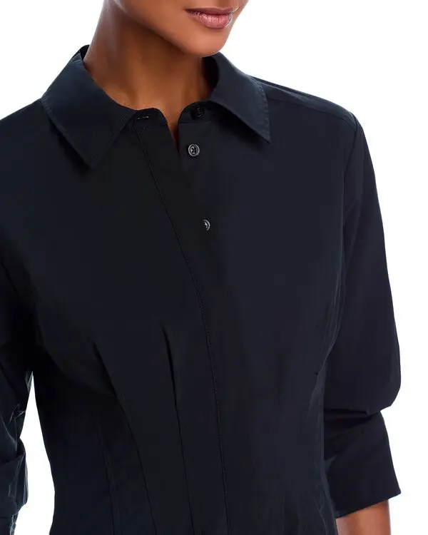 Simkhai Jazz Poplin Pintuck Midi Dress - Black
