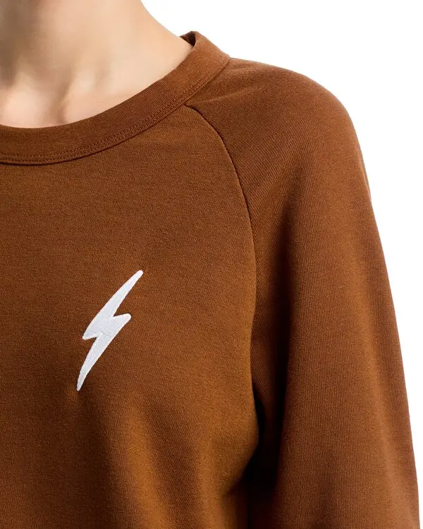 Aviator Nation Lightning Bolt Logo Sweatshirt - Cinnamon/white/pink