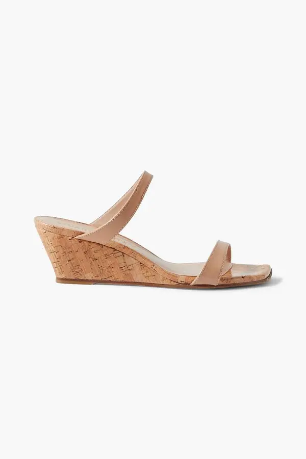 STUART WEITZMAN Aleena 50 Patentleather Wedge Sandals