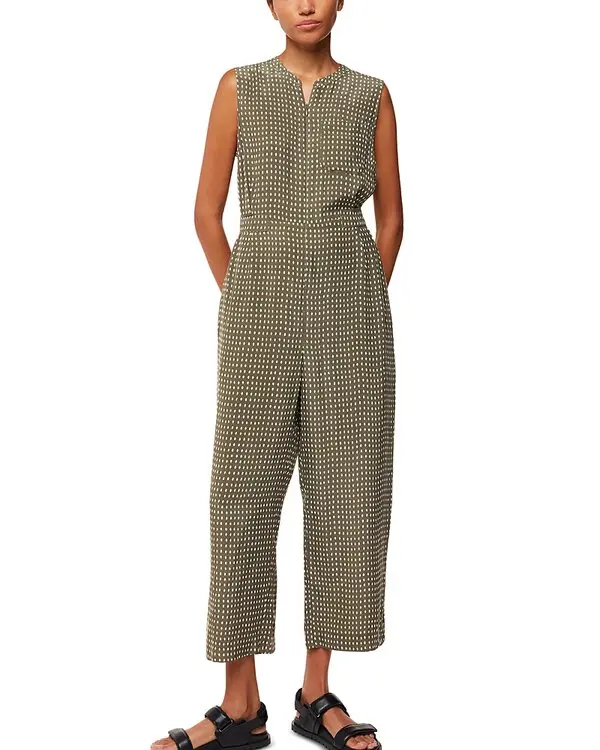Whistles Oval Spot Remmie Jumpsuit - Khaki/mulit