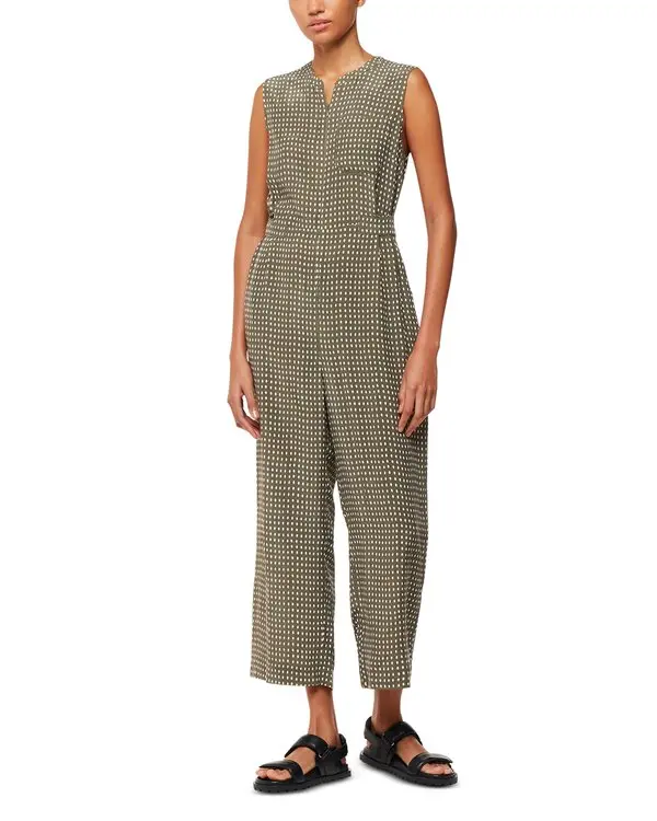 Whistles Oval Spot Remmie Jumpsuit - Khaki/mulit