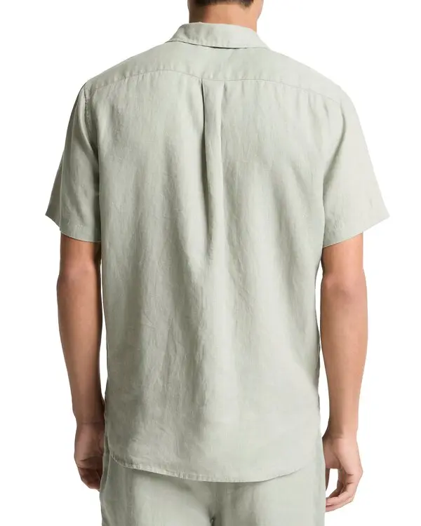 Vince Short Sleeve Linen Shirt - Matcha
