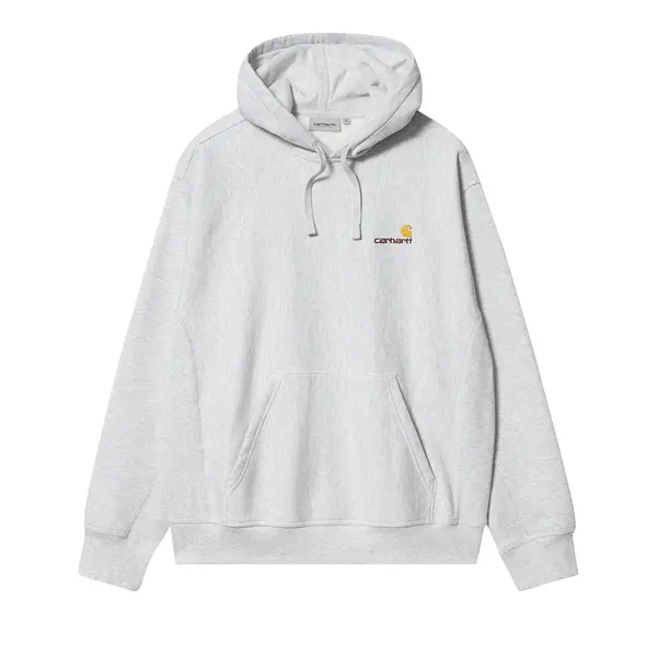 Carhartt Work In Progress Hooded American Script Sweatshirt - Grey