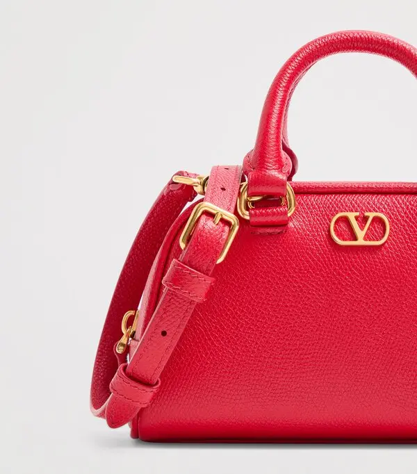 Valentino Garavani Mini Leather Vlogo Signature Top-handle Bag