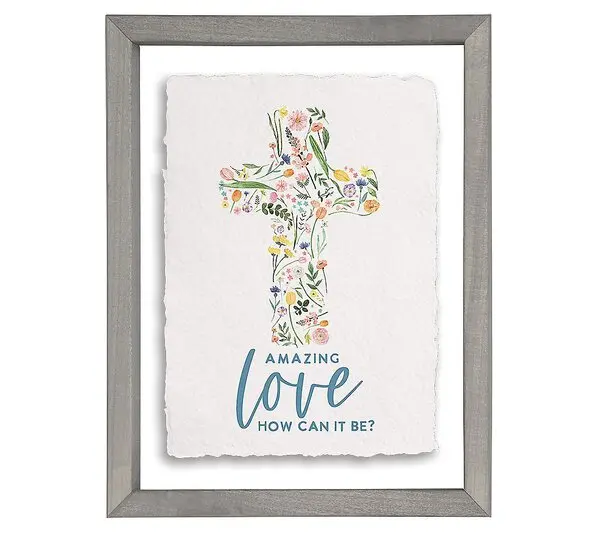 SINCERE SURROUNDINGS 14' Amazing Love Cross Flo Ating Frame Art - One-color