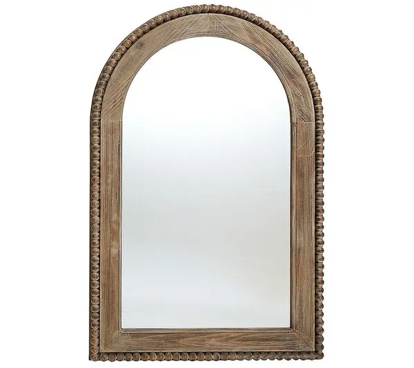 LUXEN HOME Luxenhome Wood Framed Arch Window Wall Mirror - One-color