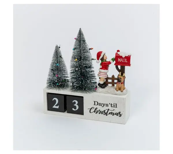 GERSON INTERNATIONAL 9'wood & Resin Holiday Cou Ntdown Calendar - One-color