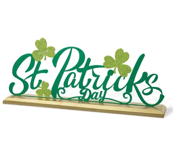 GLITZHOME 16' Lucky St.patrick's Metal Table To Pper - One-color