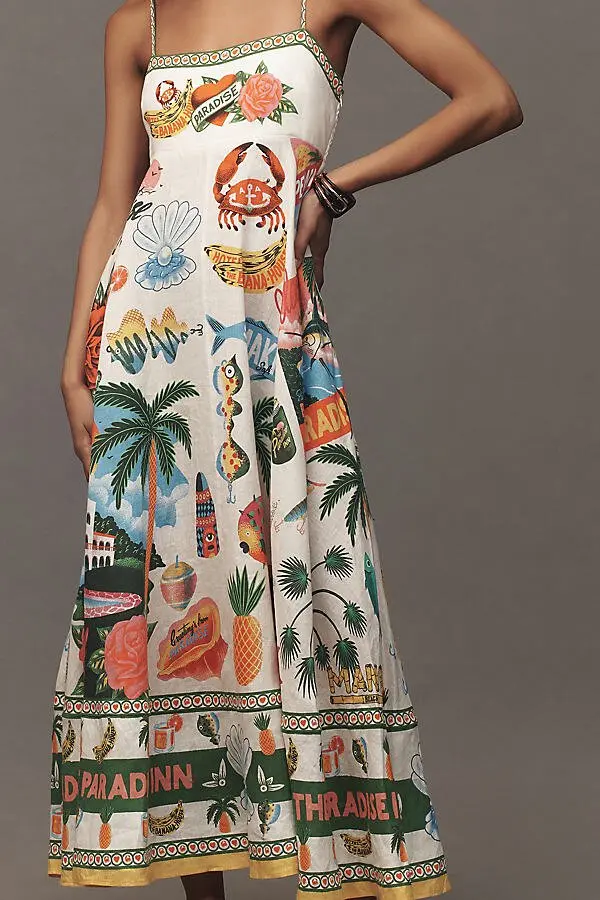 alemais paradiso silk midi dress Alemais Paradiso Linen Midi Dress In Multicolor - 41% Off