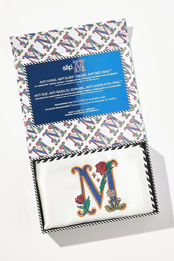 Slip Silk Itial Collection Queen Pillowcase - M