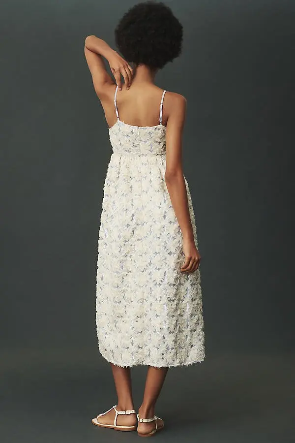 Endless Rose Square-Neck Textured Midi Dress In White - 45% Off |  Editorialist