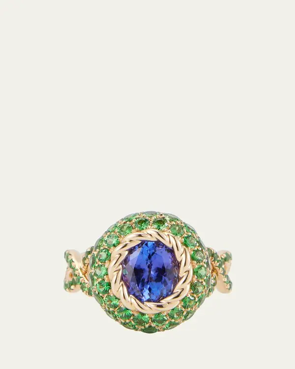 MELLERIO 18k Yellow Ring With Tanzanite And Tsavorite - Gold