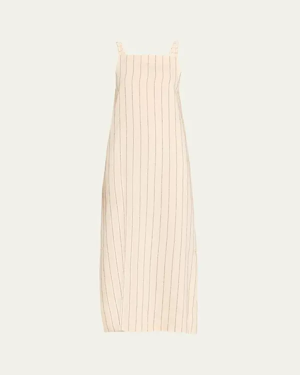 LOULOU STUDIO Etta Stripe Midi Linen Dress
