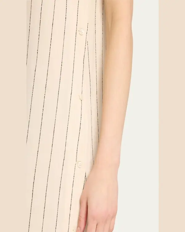 LOULOU STUDIO Etta Stripe Midi Linen Dress