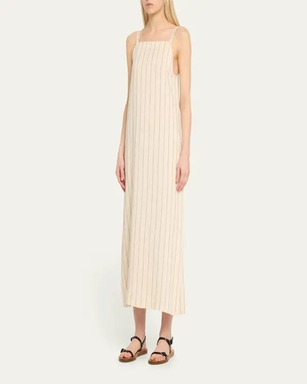 LOULOU STUDIO Etta Stripe Midi Linen Dress