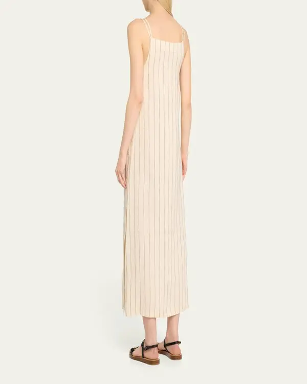 LOULOU STUDIO Etta Stripe Midi Linen Dress
