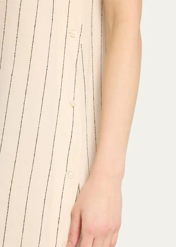 LOULOU STUDIO Etta Stripe Midi Linen Dress