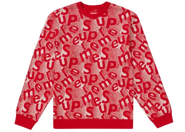 Supreme Scatter Text Crewneck Sweatshirt - Red
