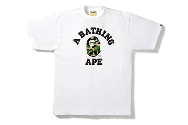 A BATHING APE Abc College Tee Shirt - White/olive