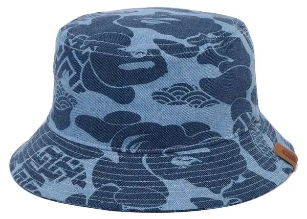 A BATHING APE Asia Camo Denim Bucket Hat - Indigo