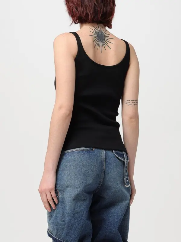 Off-White Ribbed Tank Top - Black