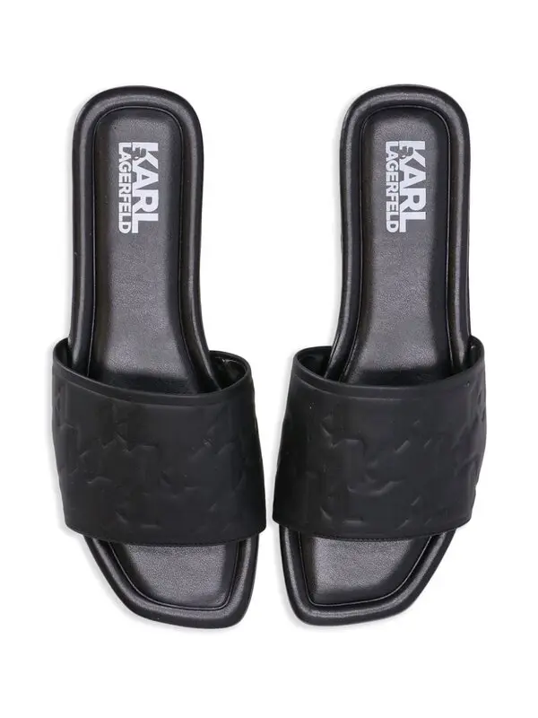 Karl Lagerfeld Brio Leather Slides - Black