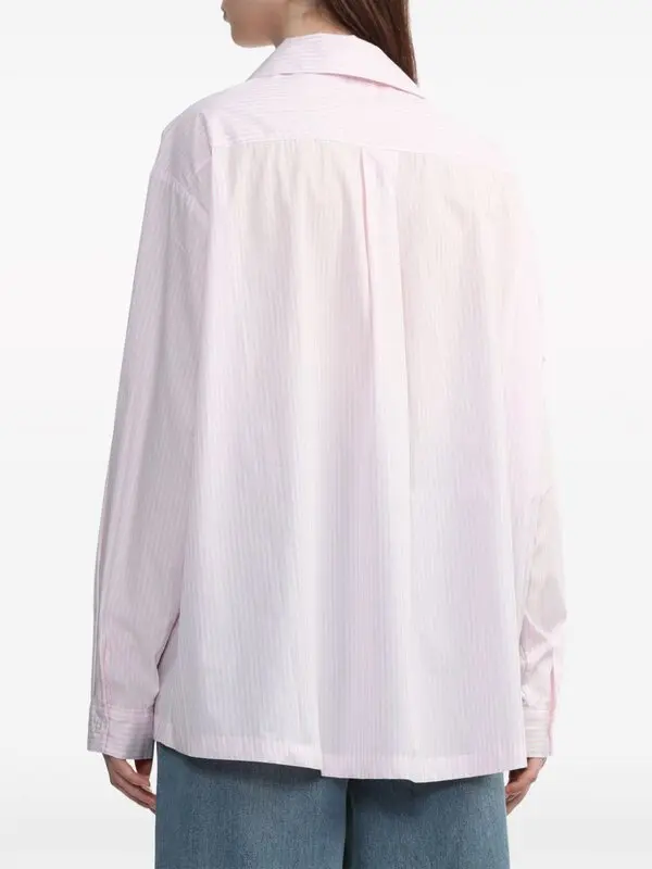 B+AB Asymmetric Striped Cotton Shirt