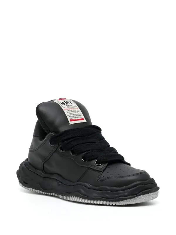 Mihara Yasuhiro Wayne Og Sole Leather Sneakers - Black