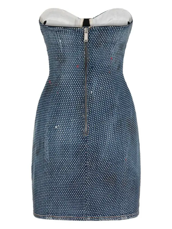 Dsquared2 Studded Denim Bustier Minidress
